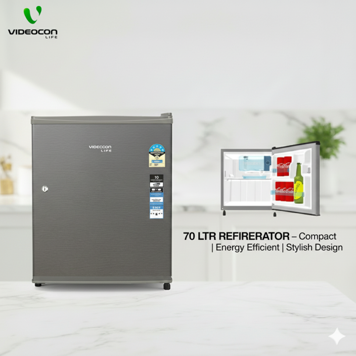 Videocon Life 70 LTR Single Door Direct Cool Refrigerator Mini Bar 5 ...