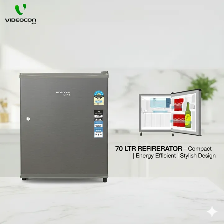 Videocon Life 70 LTR Single Door Direct Cool Refrigerator Mini Bar 5 ...