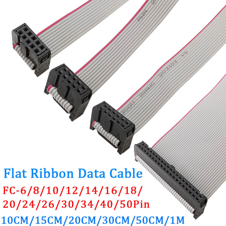 1Pcs 2.54mm Pitch JTAG ISP Gray Flat Ribbon Data Cable FC-6/8/10/12/14 ...