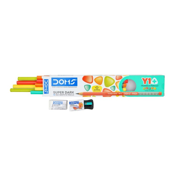 Doms Y1 + Super Dark HB/2 Graphite Pencil Box-10 Pcs Pack | Daraz.com.np