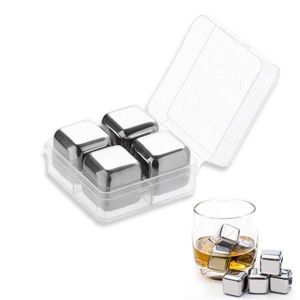 4 Piece Reusable Stainless Steel Ice Cube Set | Daraz.com.np