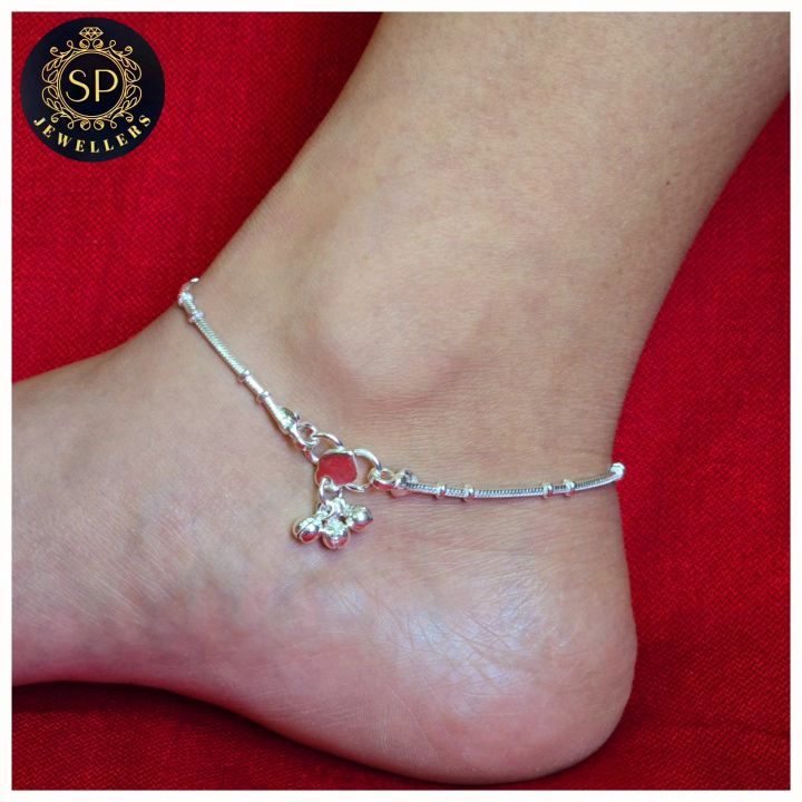 Silver Modern Simple Design Pauju / Anklet For Women - Sp Jewellers ...