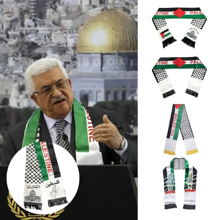 Creative Polyester fibre Palestine Flag Scarf Printing Satin Palestine ...