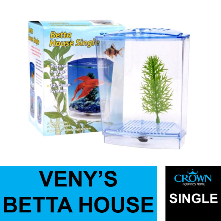 VENY'S Betta House Box Single Aquarium With Plant | Daraz.com.np