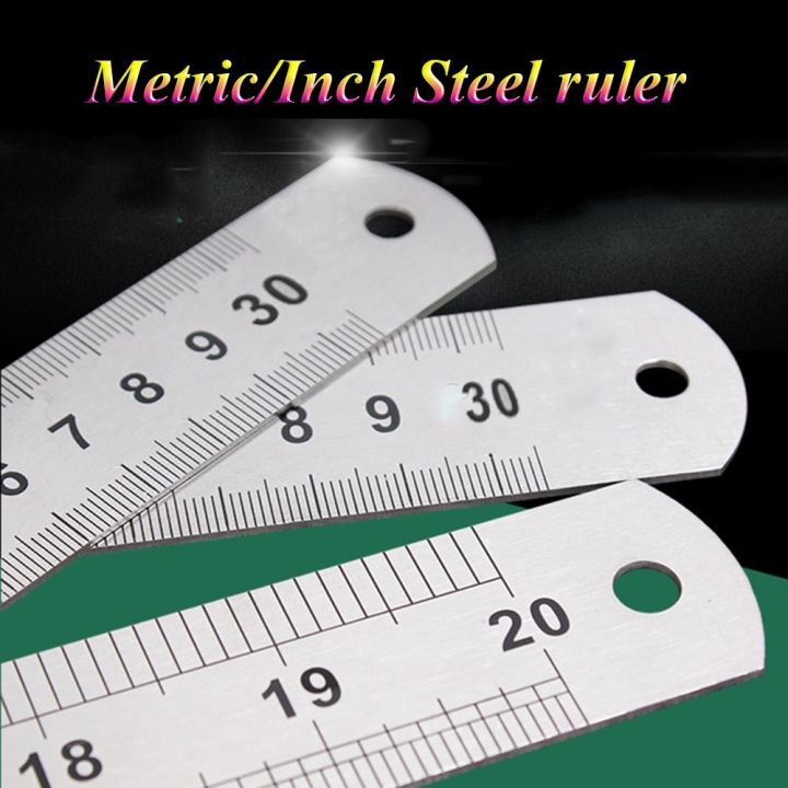 30/50mm Student Stationery Measuring Tool Metal Drawing Straight Ruler ...