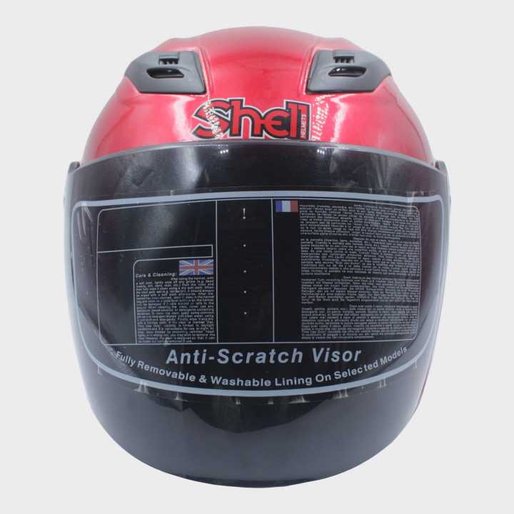 Shell Red Glossy Finish Single Visor Half Helmet | Daraz.com.np