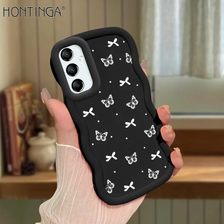Hontinga for Samsung A24 4G Back Cover Small Black Butterfly Pattern ...
