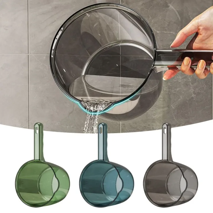 Fashion Long Handle Transprent Water Scoop Plastic Water Ladle Washing ...