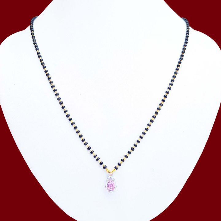 Panchadhatu Stone Studded Pendant With Gold Plated Lari Chain Necklace ...