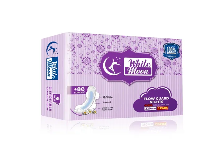 WhiteMoon Fluffy Trifold Series Flow Guard Night 320MM Sanitary Pads 6 ...