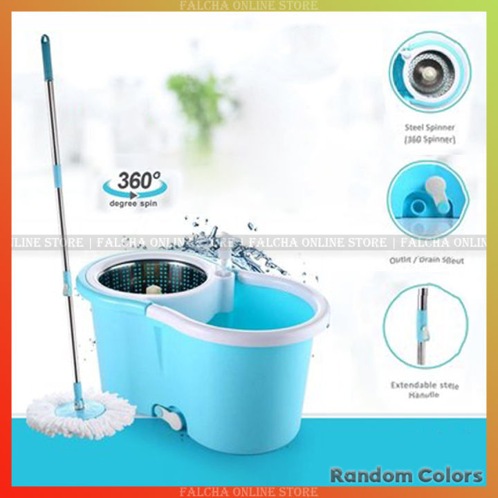 Durable 360 Magic Tornado Bucket Spin Mop With Dual Mop Heads | Daraz ...