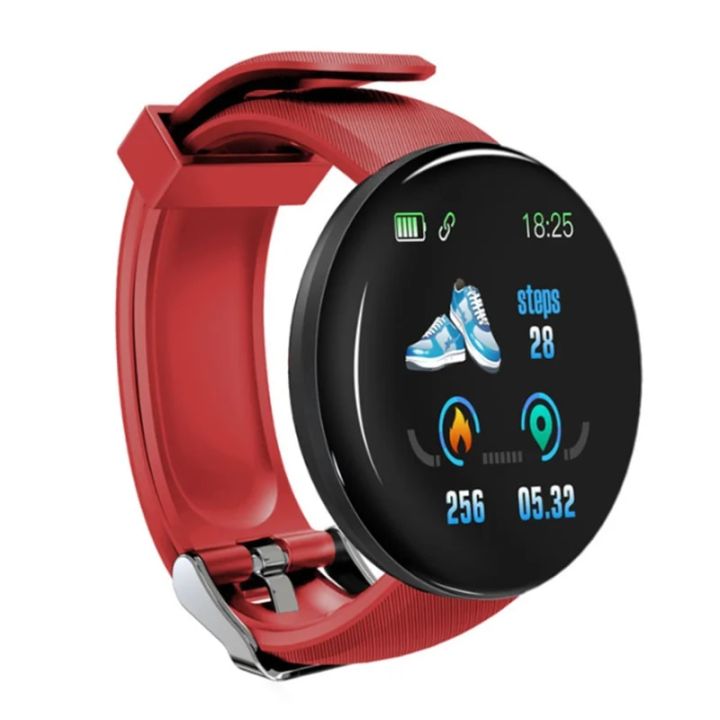 D18 Smart Watch Heart Rate Monitor Men's Women's Smartwatch Round ...