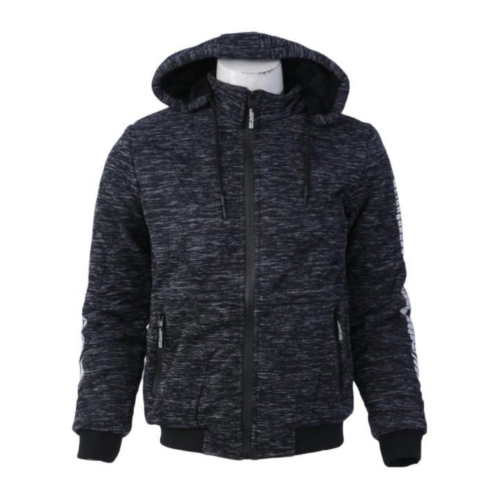 Dark Grey Front Chain Hooded Inner Fur Jacket For Men | Daraz.com.np