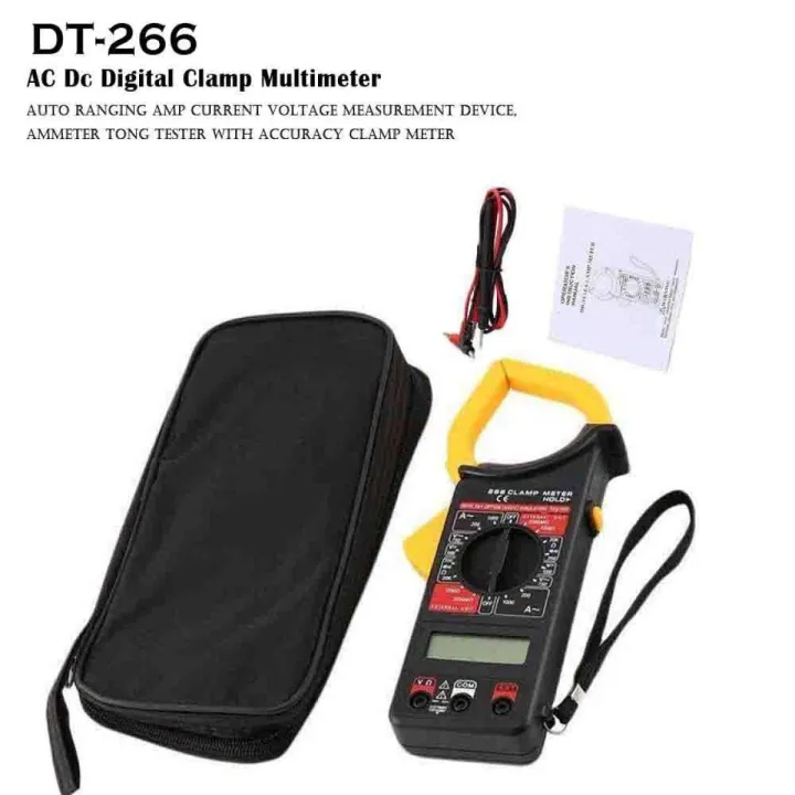 DT-266 Ac Dc Digital Clamp Multimeter Auto Ranging Amp Current Voltage ...