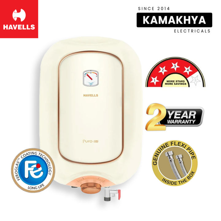 HAVELLS Puro DX 25 Ltr 4S Electric Storage Water Heater Geyser | 2 ...