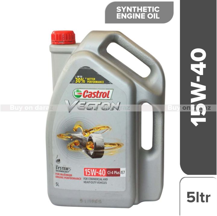 Castrol 15W-40 5 Litre Vecton Engine Oil For Heavy Duty Vehicles - Grey ...