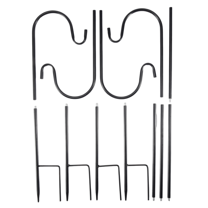 4 Pcs Adjustable Shepherd Crook Hooks,Festoon Pole with Base,Garden ...