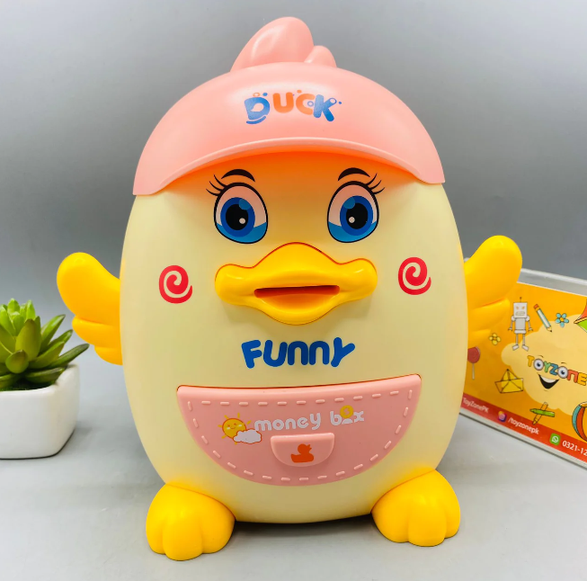 Kids Money Bank, Cute Duck Shape Fingerprint Saving Bank Machine ...