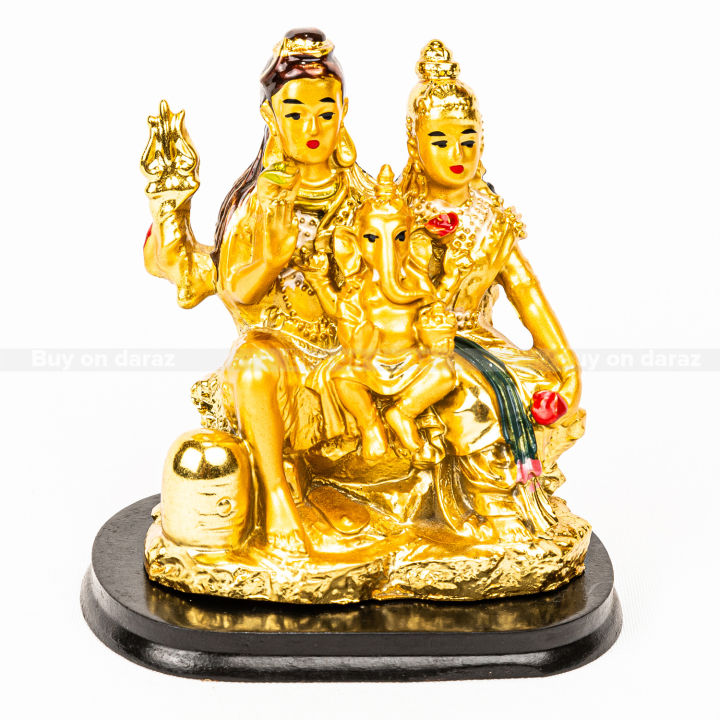Saru Handicraft / Golden Lord Shiva Family Statue | Daraz.com.np