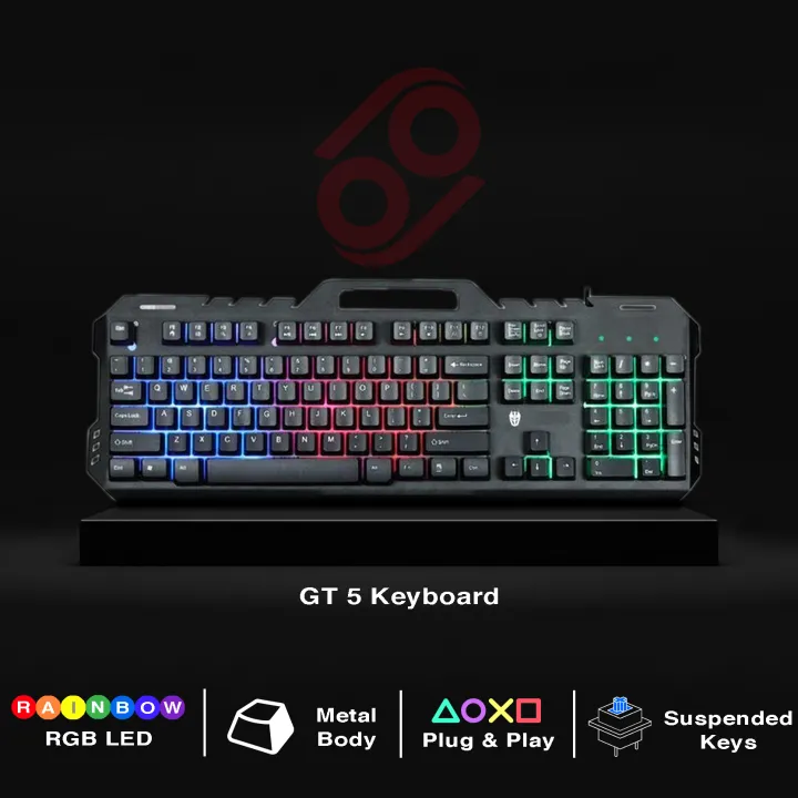 Eweadn GT5 Metal Rainbow RGB Gaming Keyboard | Daraz.com.np