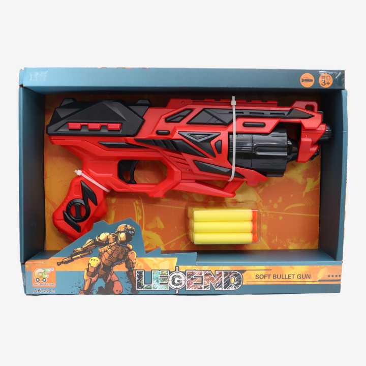 Red/Black Color Legend Soft Bullet Toy Gun AK-2243 Ages 3+ | Daraz.com.np