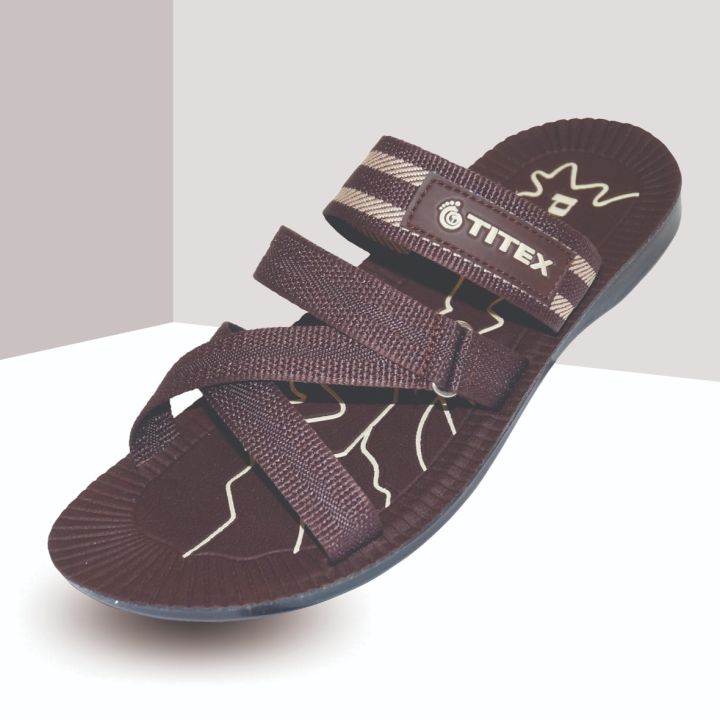 Titex Brown Color Simple Pattern Design Slides For Men 15-6414 | Daraz ...