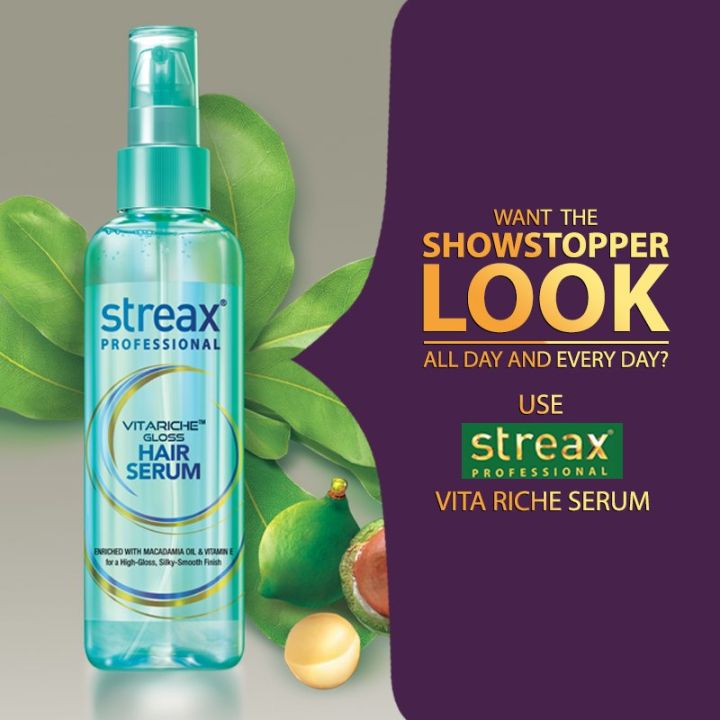 Streax Professional Vitariche Gloss Hair Serum 45ml | Daraz.com.np
