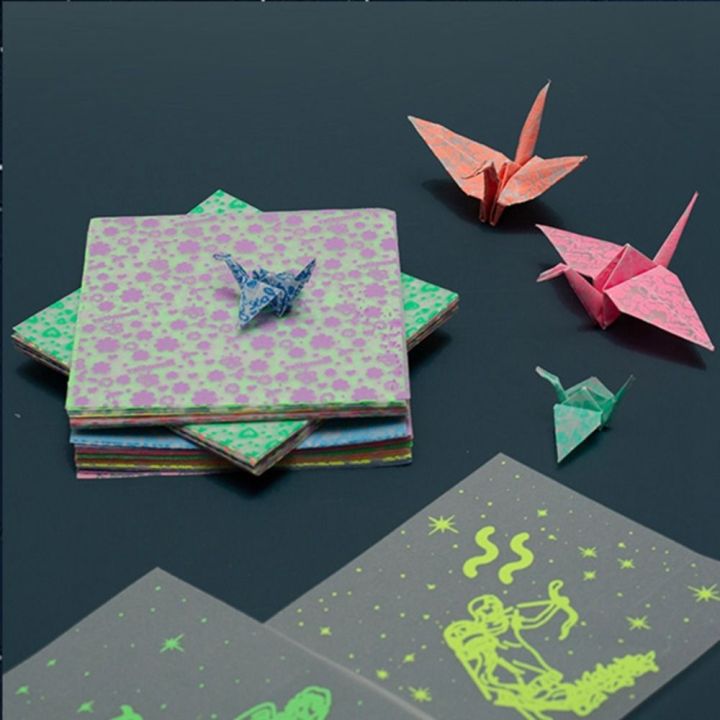 70/24pcs Paper Cranes Glitter Luminous Origami Paper Luminous Art ...