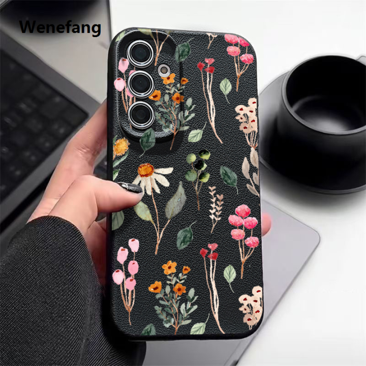 Wenefang Small Flowers Leather Texture TPU Case For Samsung Galaxy A16 ...