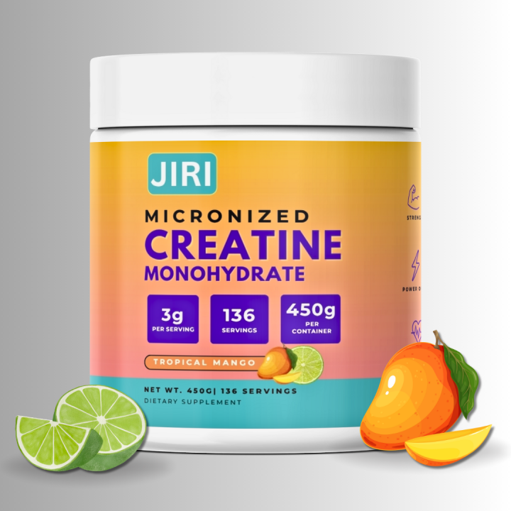 Jiri Nutrition Micronized Creatine Monohydrate 450g, Tropical Mango ...