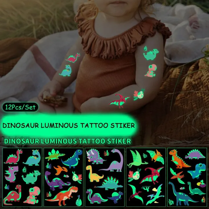 Creative Cartoon Luminous Tattoo Stickers Waterproof Decorations ...