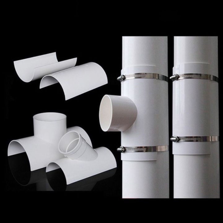 New PVC Tube Repair Patch Open Tee 50 75 110 Drain Pipe Repair Fittings ...