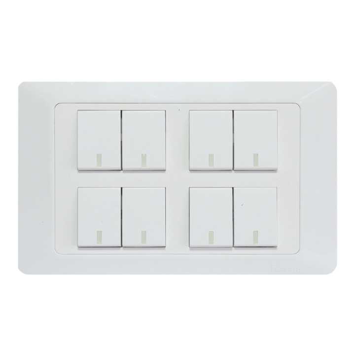 Prakash White 10 AH 8 Gang 1 Way Switch | Daraz.com.np