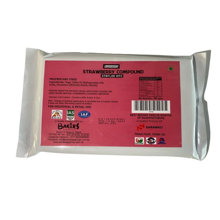 Baker's Creation Maxichoco Stawberry Compound (Baking Chocolate Blocks ...