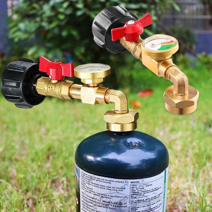 Hot with Tank Gauge Propane Refill Elbow Adapter Universal Safe Propane ...