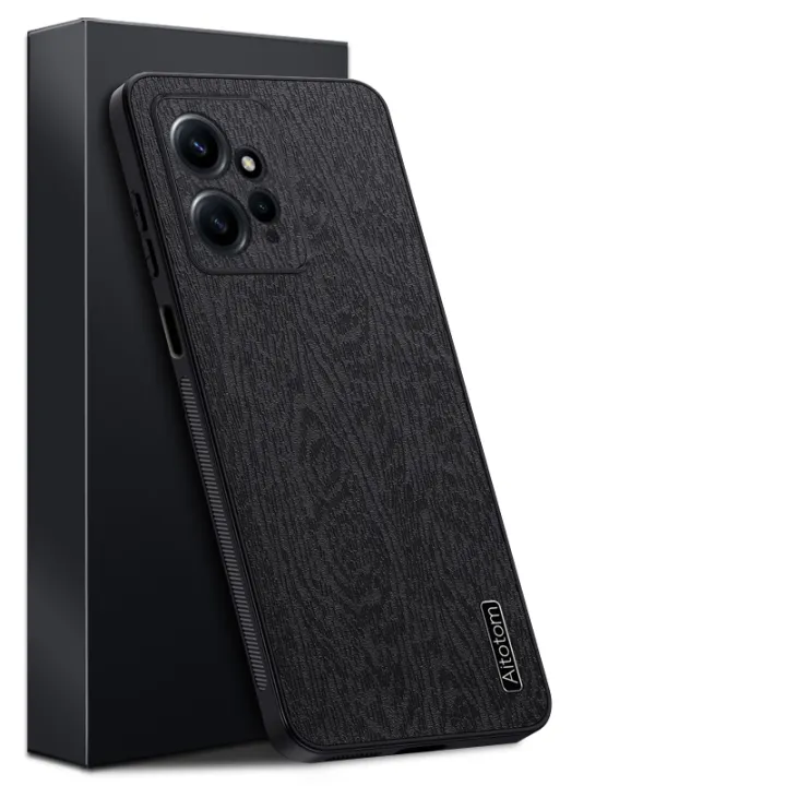 Vantime for Xiaomi Redmi Note 12 4G Case Wood Texture Pattern Hard Casing Shockproof Back Cover ...