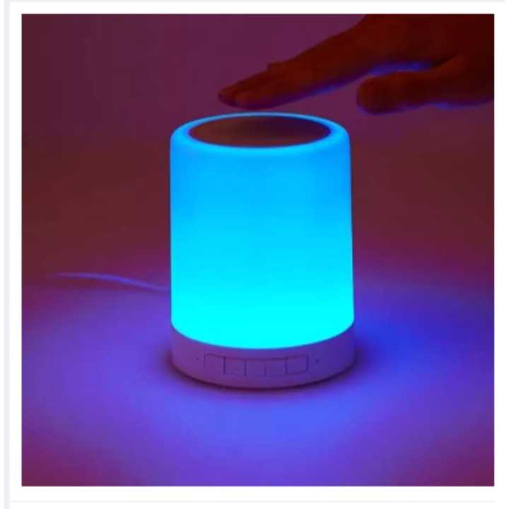 Portable Speaker Wireless Night Light Bluetooth Touch Control Color LED ...