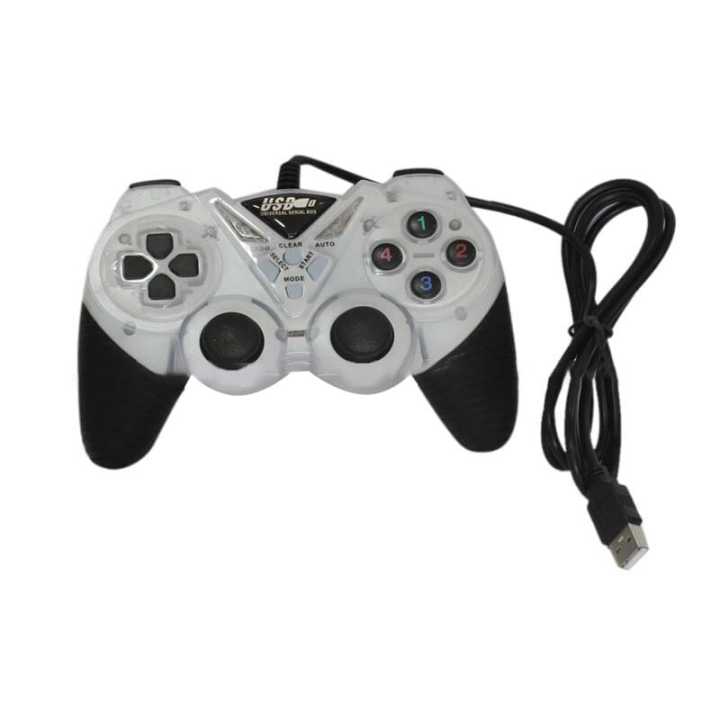 White USB-908 Double Shock Controller | Daraz.com.np