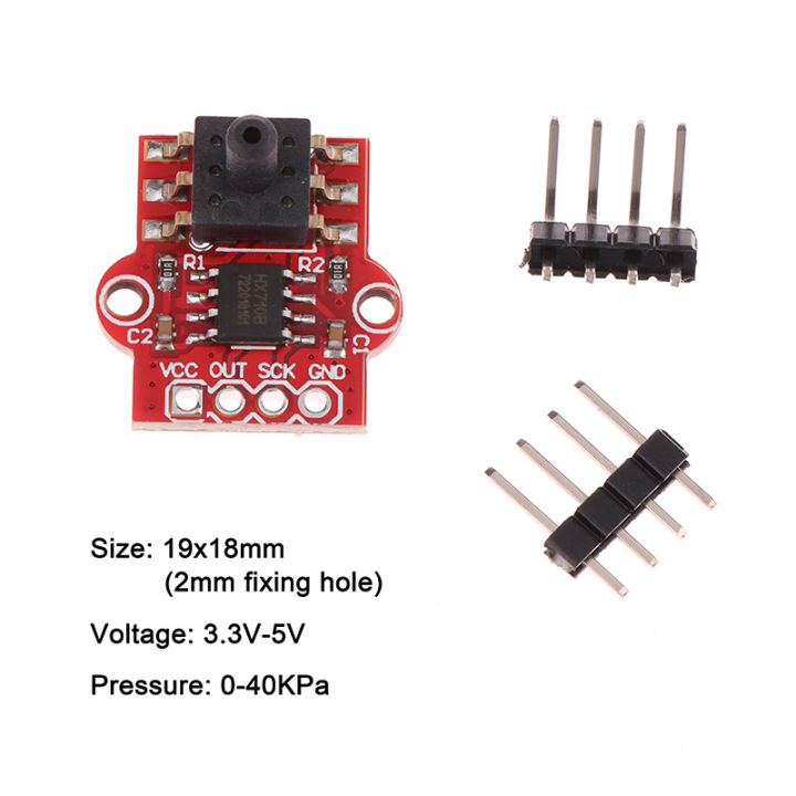 DC 3.3V 5V 0-40KPa Pressure Sensor Module Connect 2.5MM Soft Tube ...