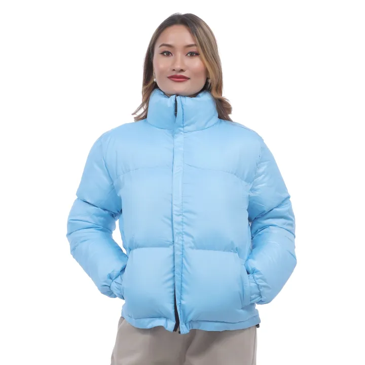 Sky Blue Color Puffer Jacket For Women | Daraz.com.np