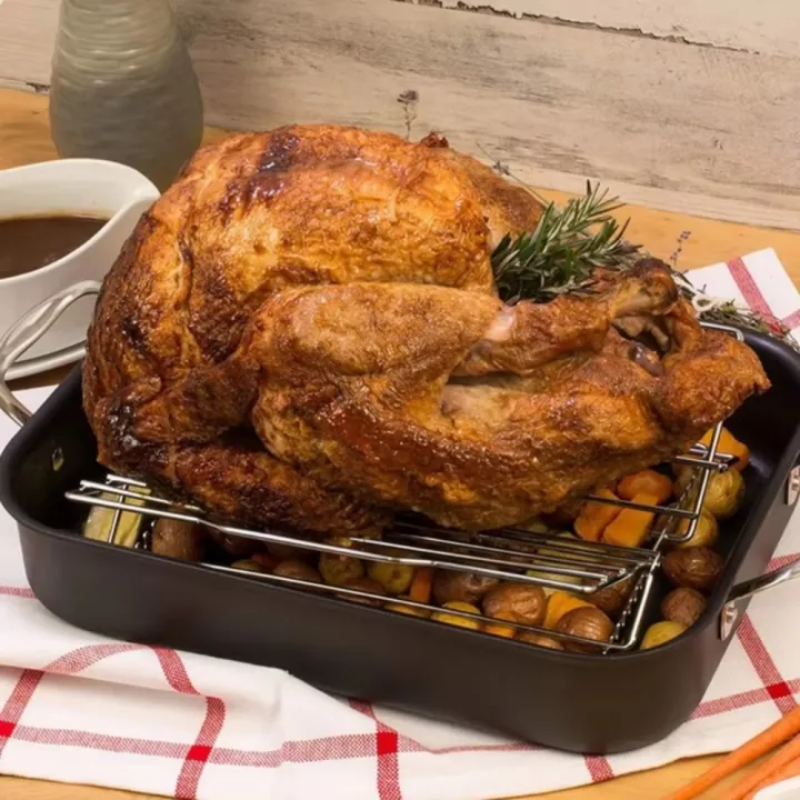 Barbecues Tool Stainless Steel Turkey Roasting Rack Foldable Adjustable ...