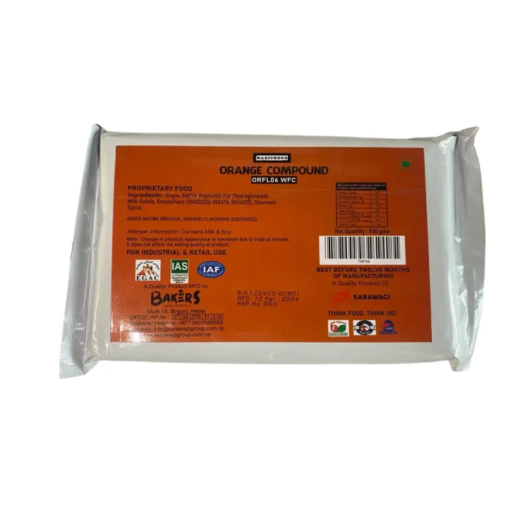 Baker's Creation Maxichoco Orange Compound (Baking Chocolate Blocks ...
