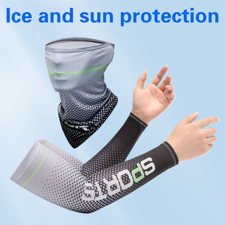New Ice Silk Sleeve Sunscreen Cuff UV Sun Protection Arm Sleeves Anti ...
