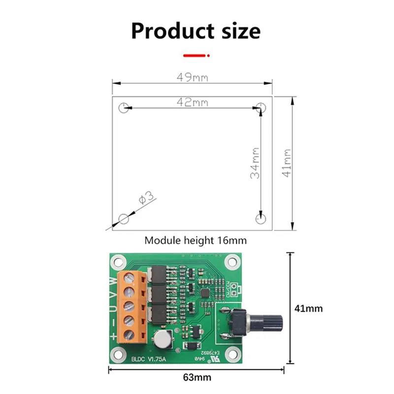 2X Brushless DC Motor Driver Controller Board 6V 12V 24V CD Drive Fan ...