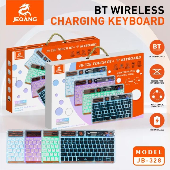 JEQANG JB-328 Transparent charging Backlit Bluetooth Keyboard | Daraz ...
