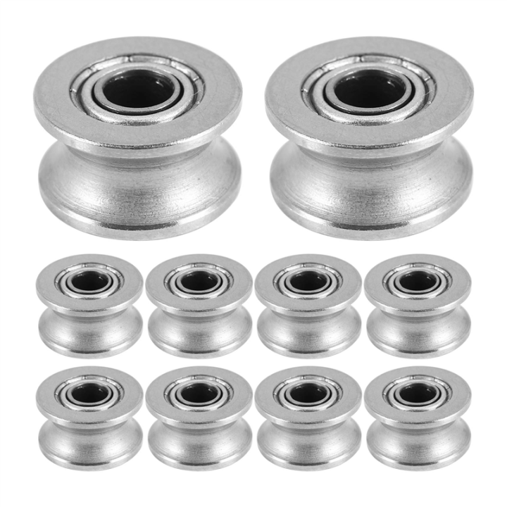 10pcs U Groove Bearing U624ZZ Carbon Steel V Groove Ball Bearing Pulley ...