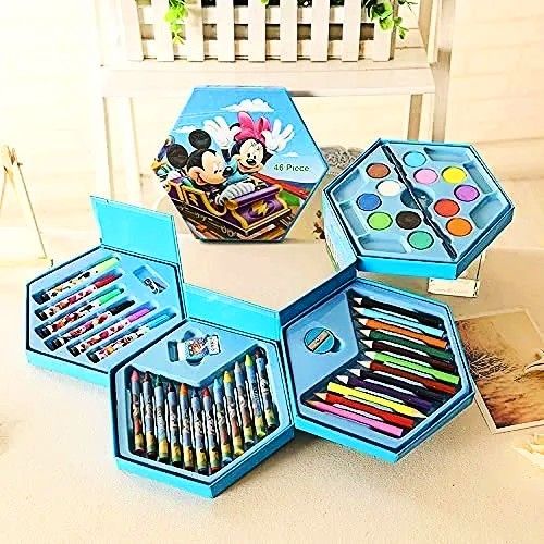 Round Colors Box Color Pencil ,Crayons, Water Color, Sketch Pens ...