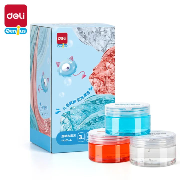 Deli Jelly Crystal Transparent Multicolor Slime - 3pcs (YA101-A ...