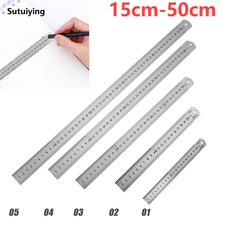 Sutuiying Stainless Steel Double Side Straight Ruler Centimeter Metric ...