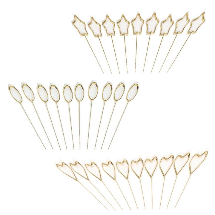 30PCS Gift Metal Gold Card Holder Stick Flower Bouquet Clips Cake Card ...